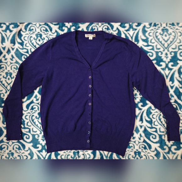 Sweaters | Xenana Outfitters Size Lg Navy Blue Button Up Cardigan ...